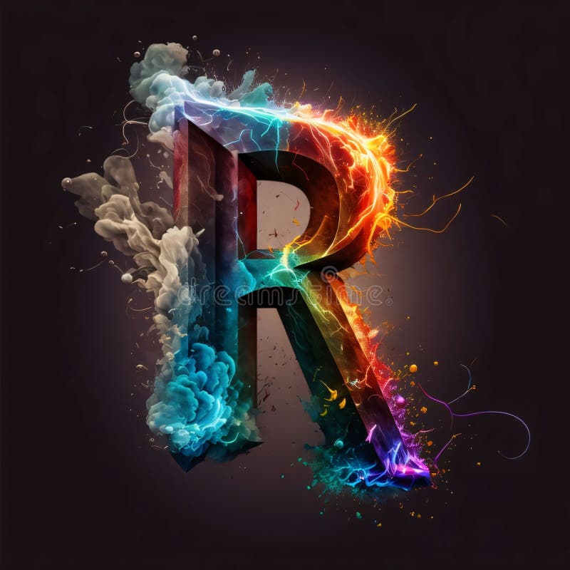 Colored Smoke in the Form of the Letter R. Vector Illustration Stock ...
