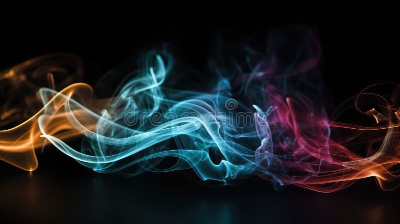 Colored Smoke Isolated on Black Background. AI Generated Stock ...