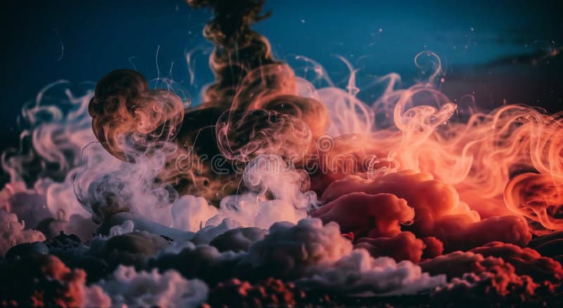 Colored Smoke Textures Create an Abstract, Vibrant Scene Against a Dark ...