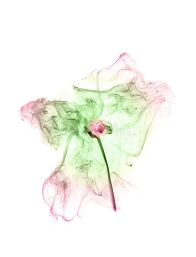 Colored Smoke on a White Background. Abstract Flower. Stock Image ...