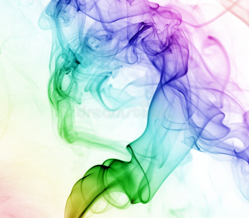 Colored Smoke on a White Background Stock Image - Image of flowing ...
