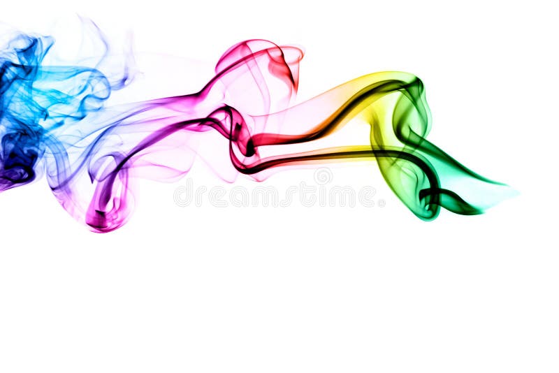 Colored Smoke on White Background Stock Image - Image of isolated ...