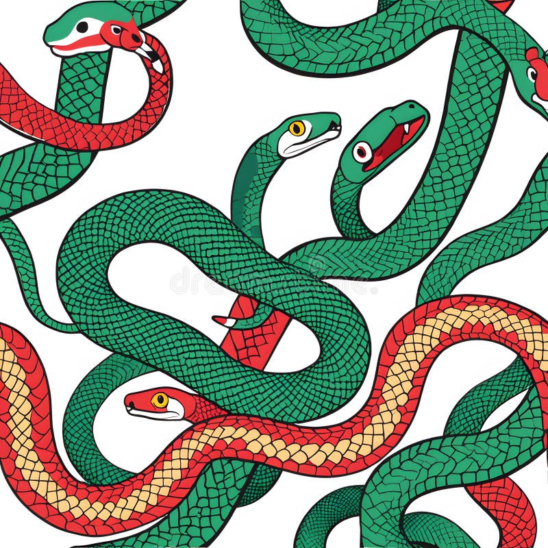 Colored Snakes, AI-Generatet Stock Illustration - Illustration of ...