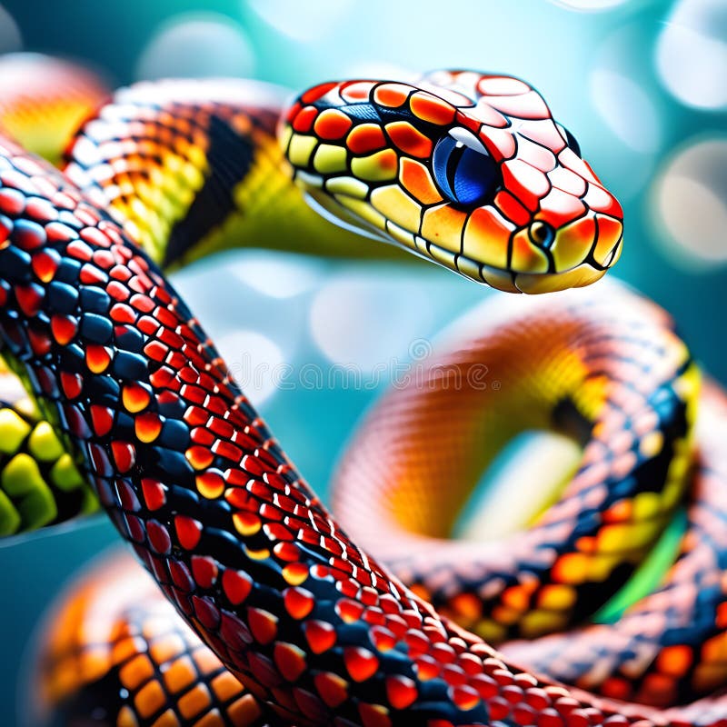 Colored Snakes, AI-Generatet Stock Illustration - Illustration of ...