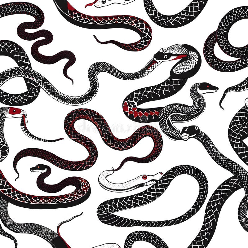 Colored Snakes, AI-Generatet Stock Illustration - Illustration of ...
