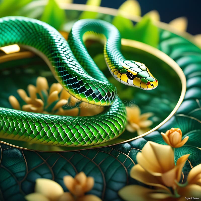Colored Snakes, AI-Generatet Stock Illustration - Illustration of ...