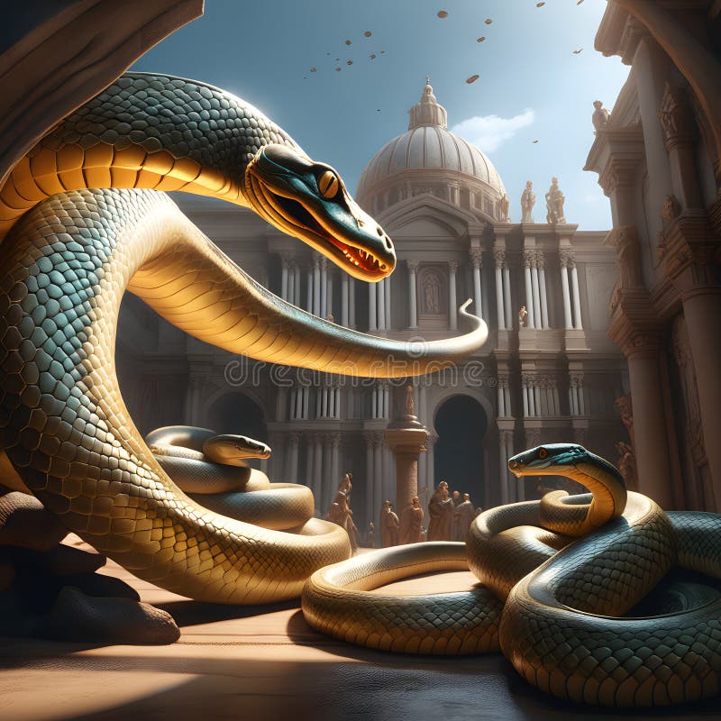 Colored Snakes, AI-Generatet Stock Illustration - Illustration of landscape, tangle: 295843453