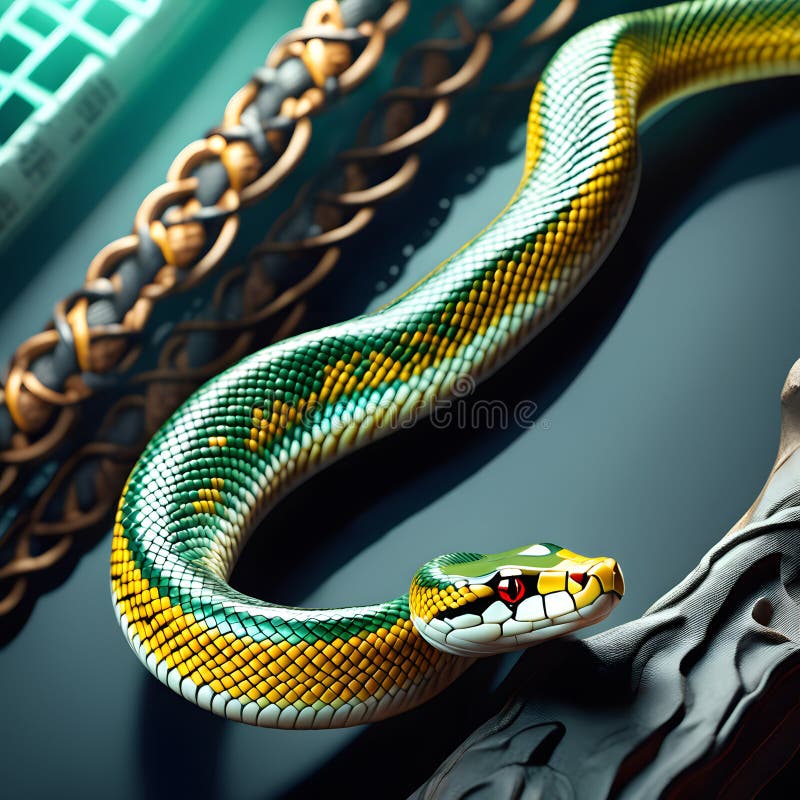 Colored Snakes, AI-Generatet Stock Illustration - Illustration of ...