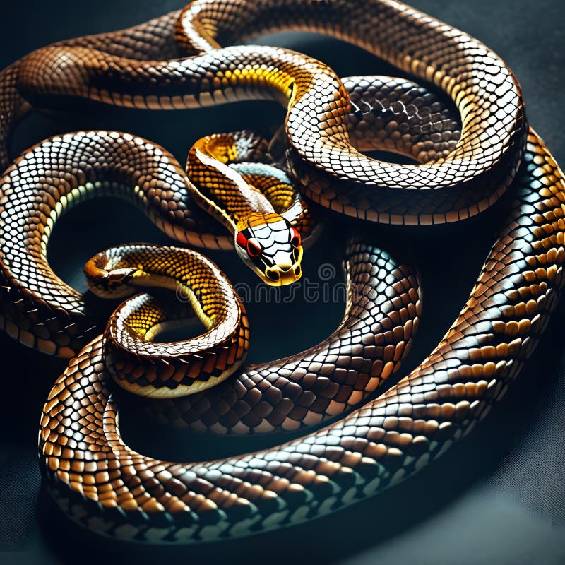 Colored Snakes, AI-Generatet Stock Illustration - Illustration of ...