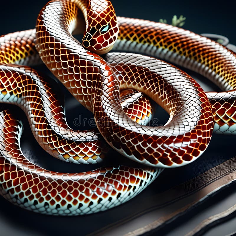 Colored Snakes, AI-Generatet Stock Illustration - Illustration of ...