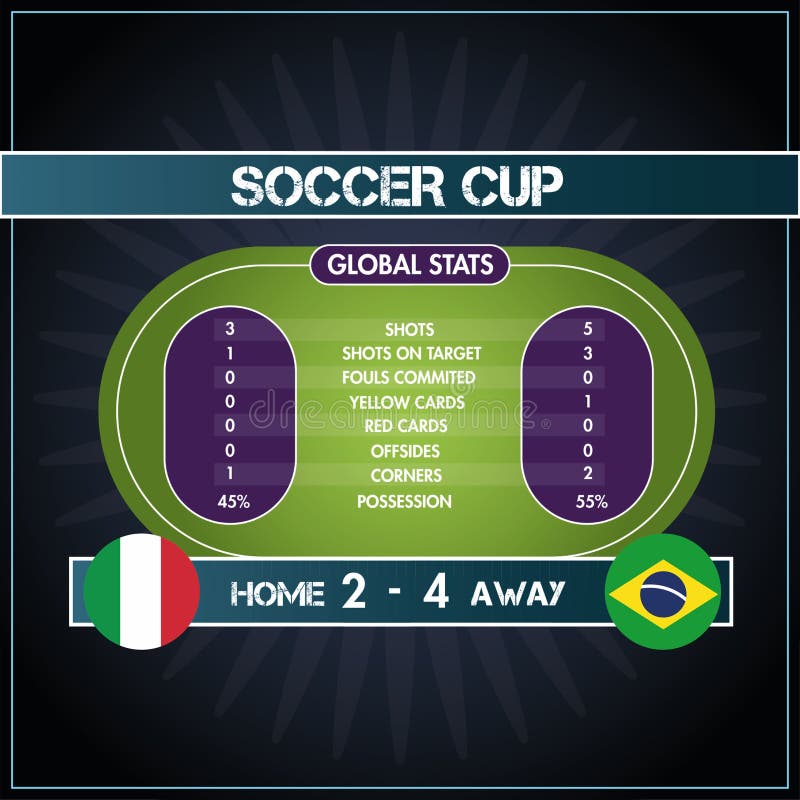 Colored Soccer Match Global Stats Template Vector Stock Vector ...