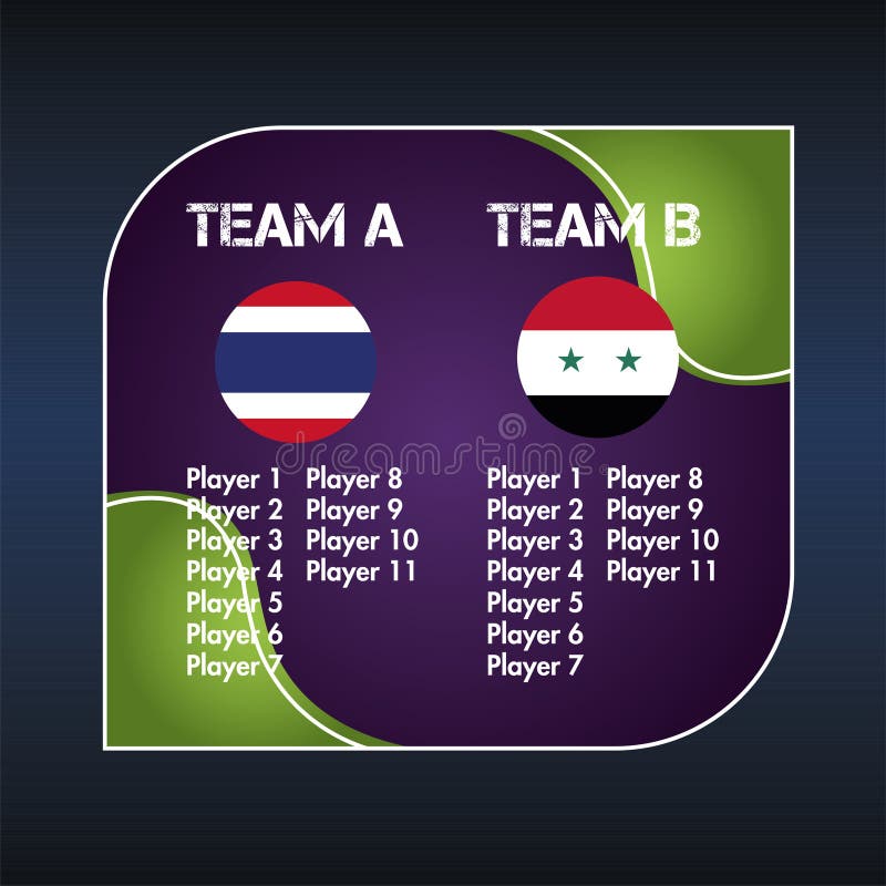 Colored Soccer Match Information Template Vector Stock Vector ...