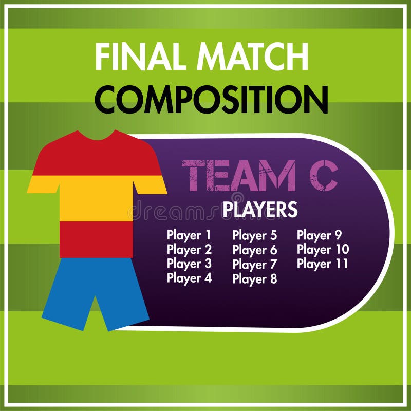 Colored Soccer Team Match Composition Template Vector Stock Vector ...