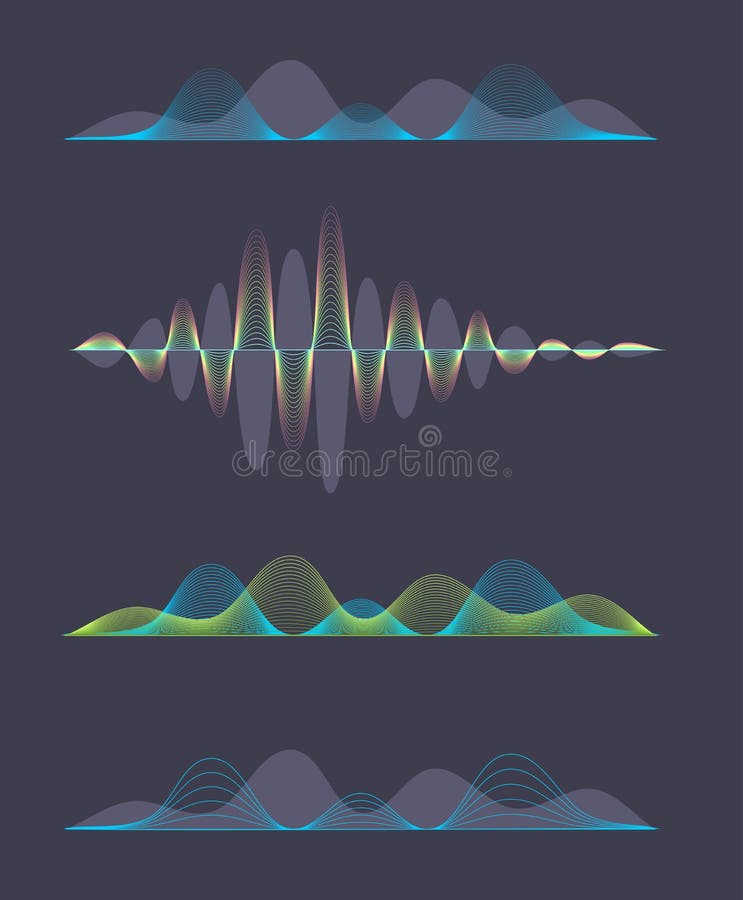 Colored sound waves design stock vector. Illustration of creative ...