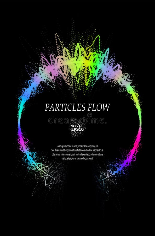 Colored Sound Waves from Particles on a Black Background. Contrast ...