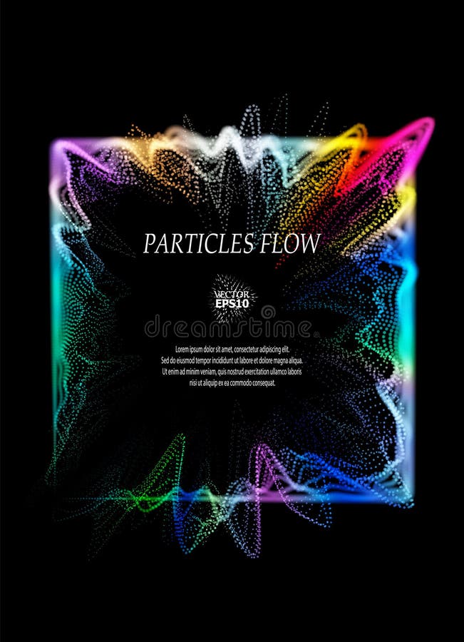 Colored Sound Waves from Particles on a Black Background. Contrast ...