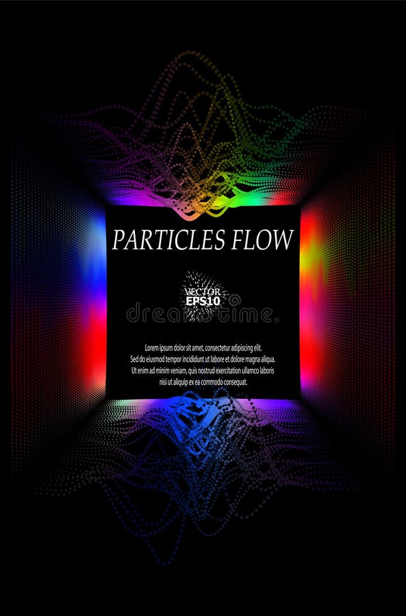 Colored Sound Waves from Particles on a Black Background. Contrast ...