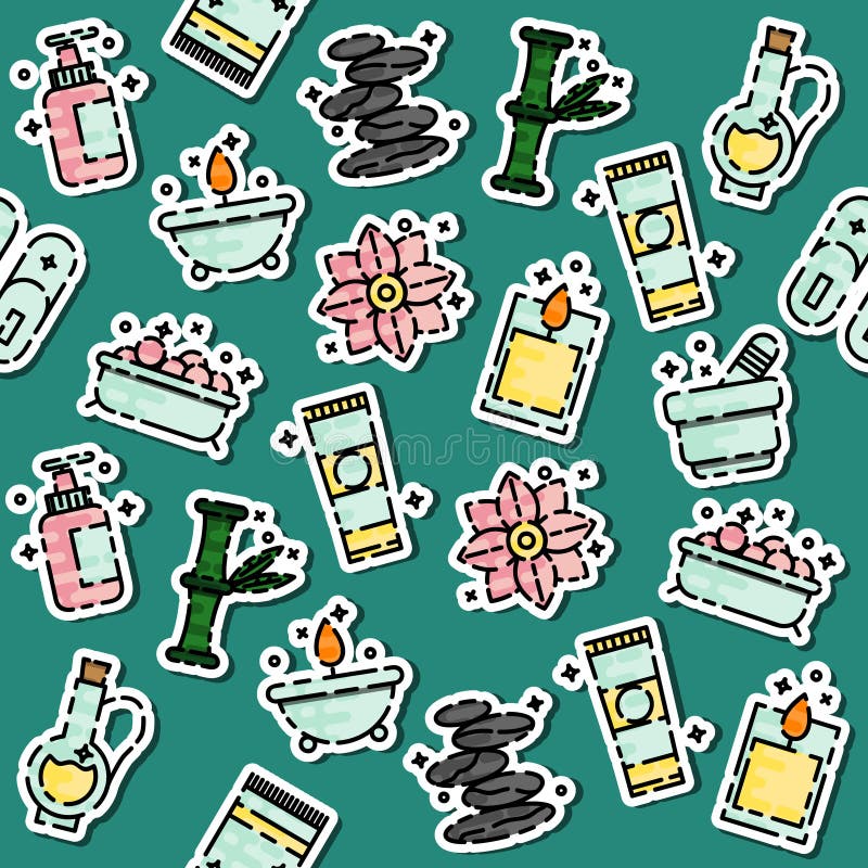 Colored SPA pattern stock vector. Illustration of candle - 80882789