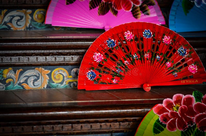 Colored Spanish Fans Close Up View Stock Photo - Image of fans, fashion ...