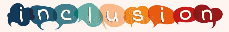 Colored Speech Bubble with Letters Forming the -inclusion- Concept of ...