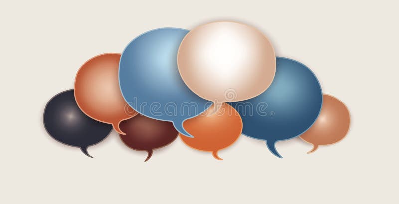 Colored Speech Bubble. Communication and Dialogue Colored Cloud.Speak ...