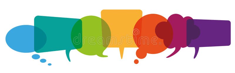 Colored Speech Bubbles Header Kommunikation Stock Vector - Illustration ...
