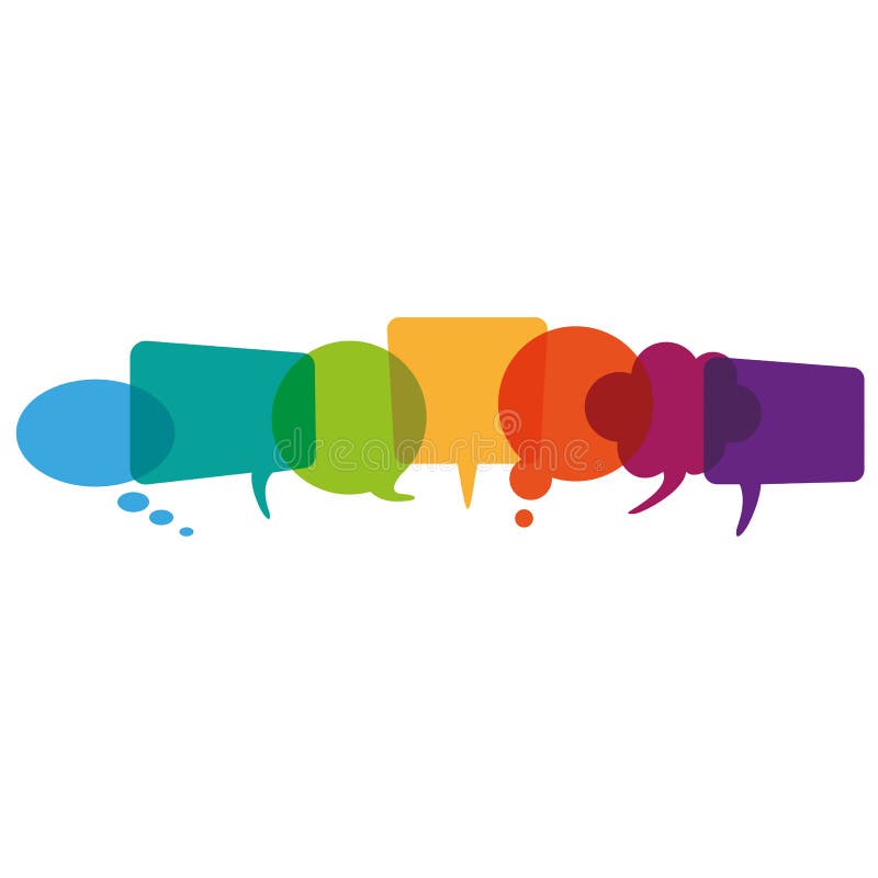 Colored Speech Bubbles Header Stock Vector - Illustration of chat, blue ...