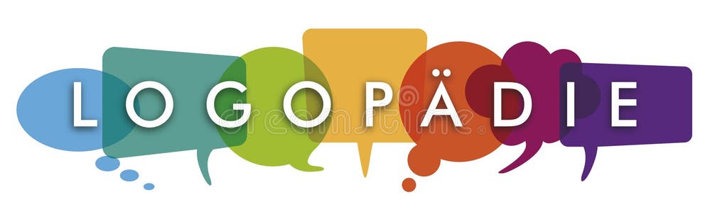 Colored Speech Bubbles Header Logopaedie Stock Vector - Illustration of ...