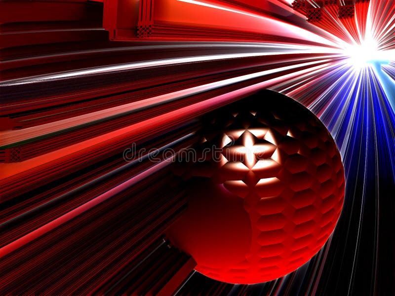 A Colored Sphere Rolling Towards the Infinity, 3d Render Stock ...