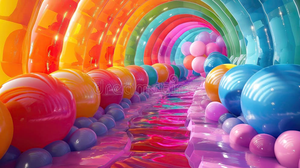 Colored Spheres Roll Down the Steps Stock Photo - Image of steps, team ...