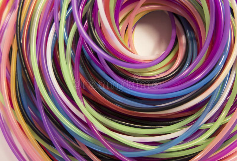Colored Spiral of Thread on a White Background Stock Image - Image of ...