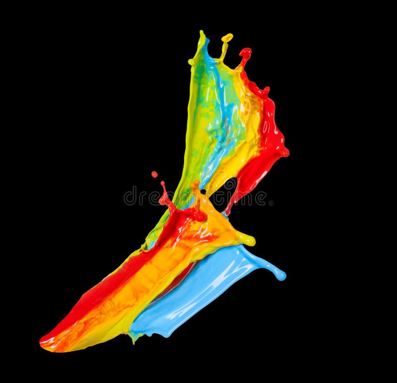 Colored Splashes in Abstract Shape Stock Photo - Image of splashing ...