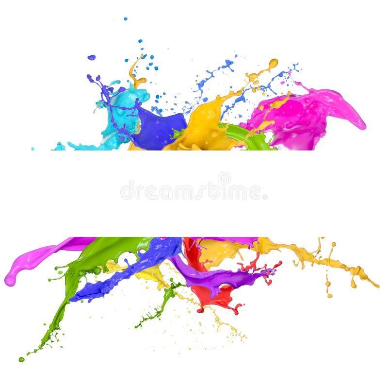 Colored Splashes in Abstract Shape Stock Photo - Image of splashing ...