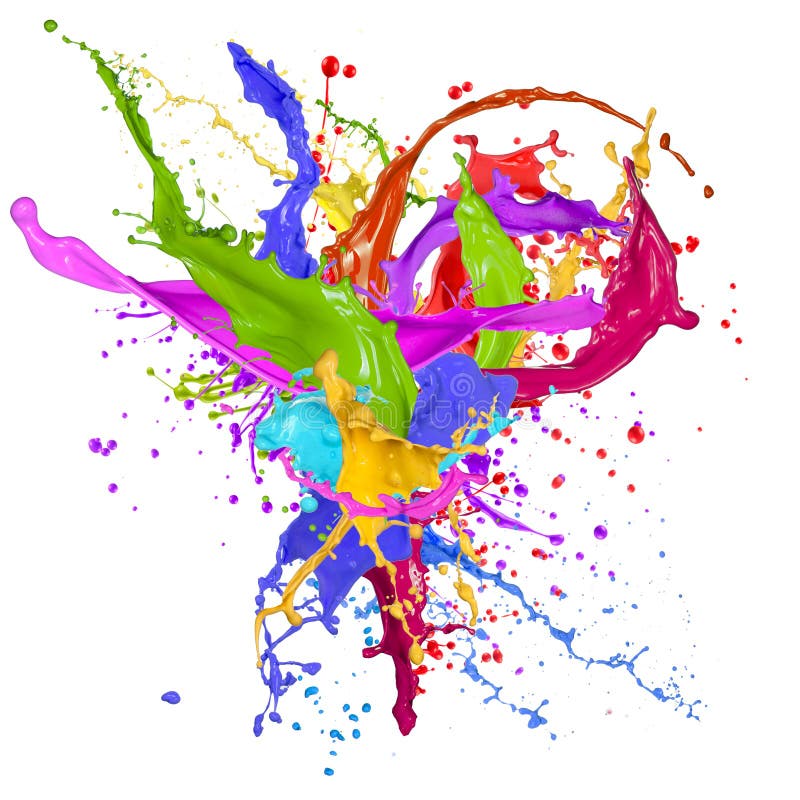 Colorful Paint Splashes stock illustration. Illustration of consistent ...