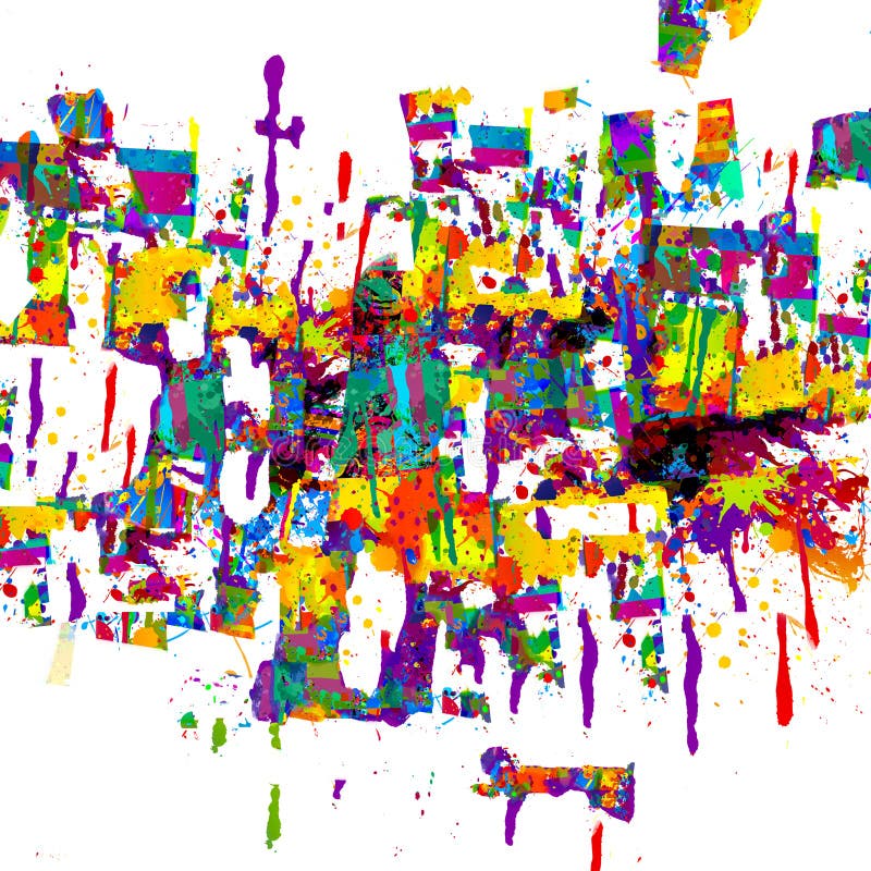 Colorfull Art in Abstract Magic Splashes Background Stock Illustration ...