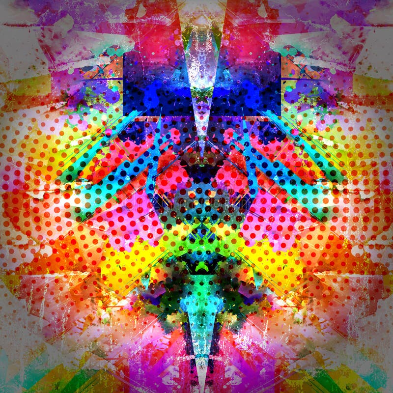 Colorfull Art in Abstract Magic Splashes Background Stock Illustration ...