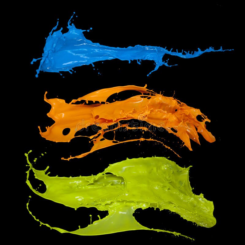 Colored Splashes in Stripe Shape Stock Photo - Image of drop, motion ...