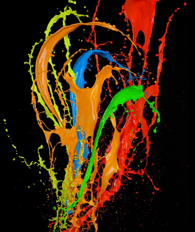 Colored Splashes in Stripe Shape Stock Image - Image of brush, colour ...