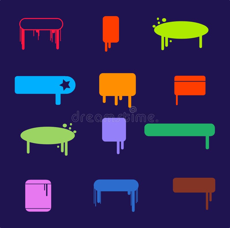 Colored Splotched Speech Communication Box, Dialog Button Set Stock ...