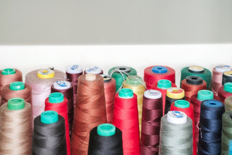 Colored Spools of Sewing Threads Stock Photo - Image of detail, object ...