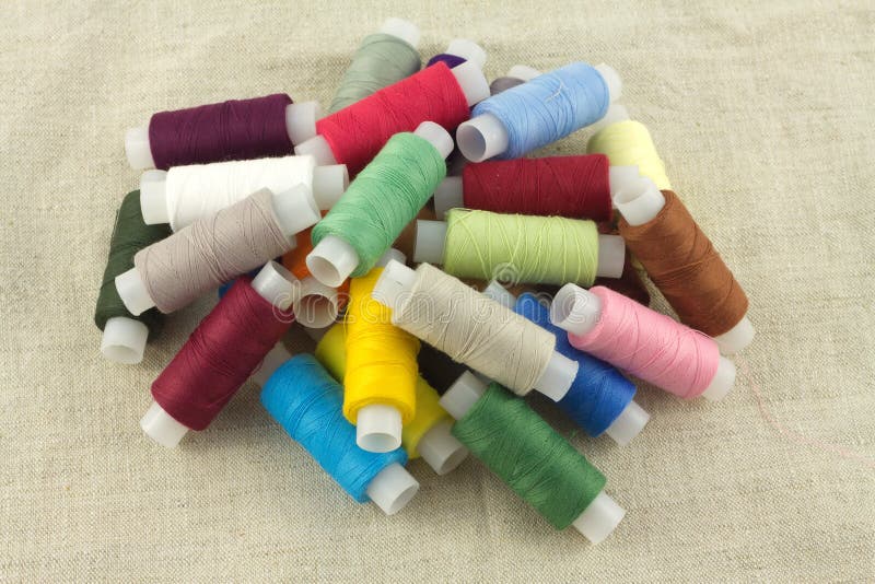 Colored Spools with Thread Close Up Stock Image - Image of heep, life ...