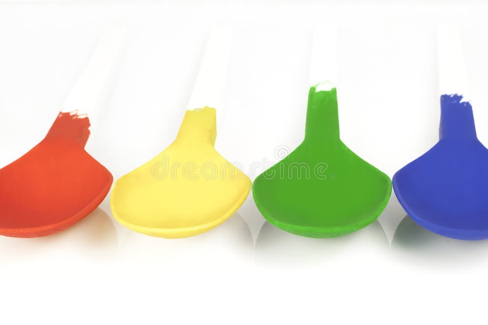 Colored spoons stock image. Image of spoon, blue, team - 46255189