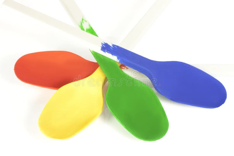 Colored spoons stock photo. Image of success, white, painting - 46255194