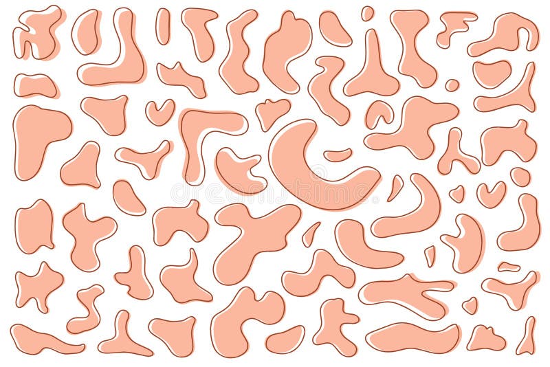 Colored Spots of Organic Liquid. Abstract Spots. Flat Design, Vector ...