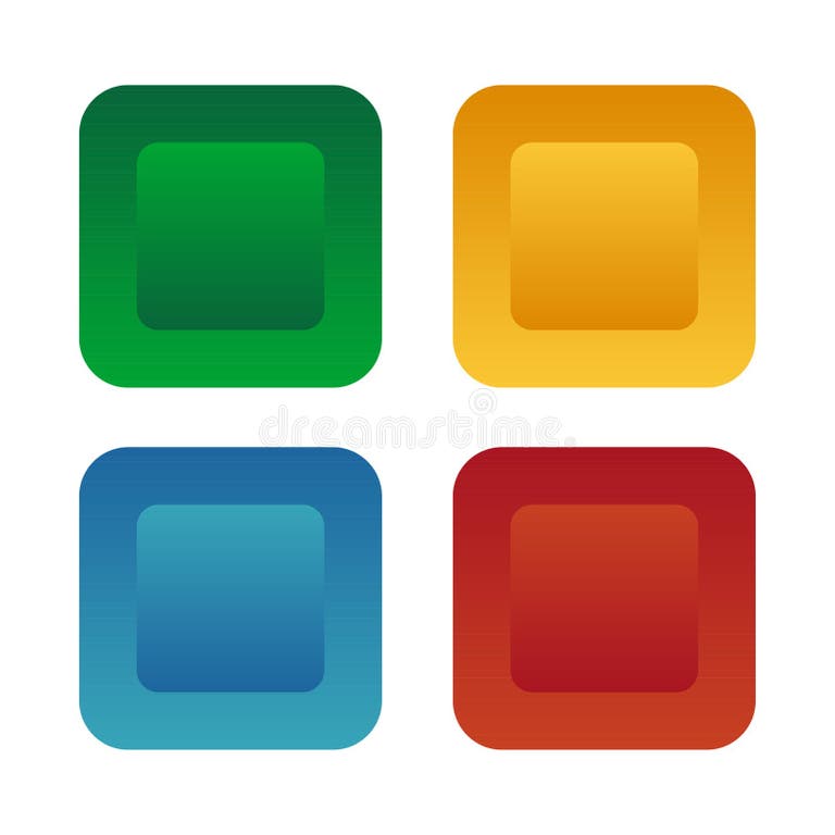Colored Square Buttons. Vector Illustration Stock Vector - Illustration ...