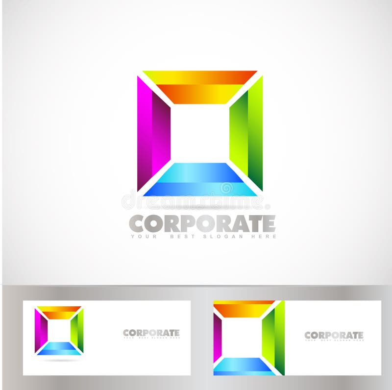 Colored Square Corporate Logo Stock Vector - Illustration of template ...