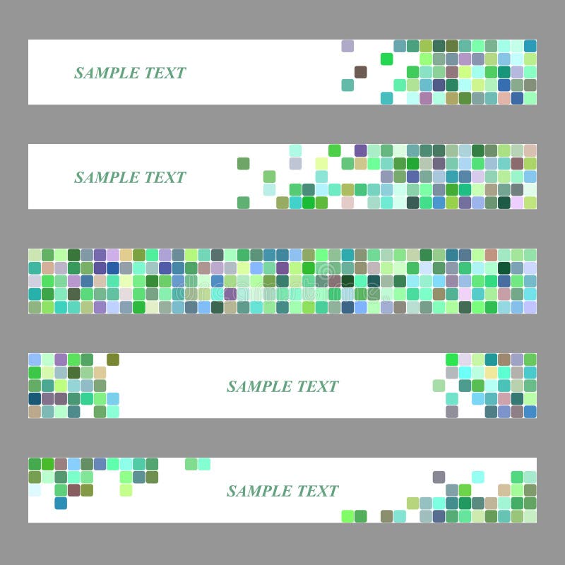 Colored Square Mosaic Web Banner Template Set Stock Vector ...