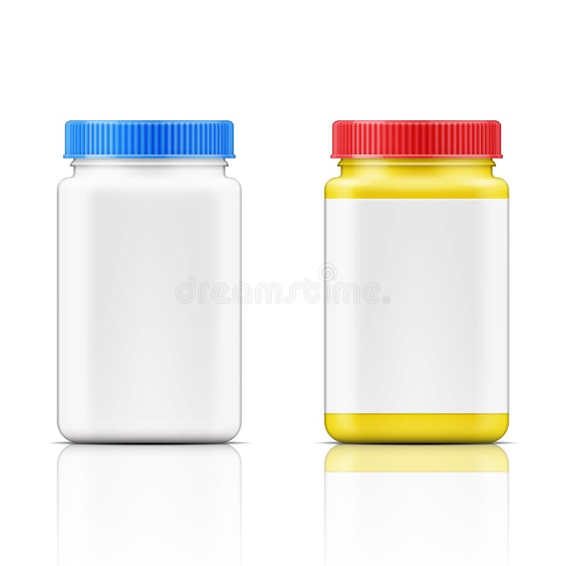 Square Plastic Bottle. Mock-up Vector Illustration Stock Vector ...