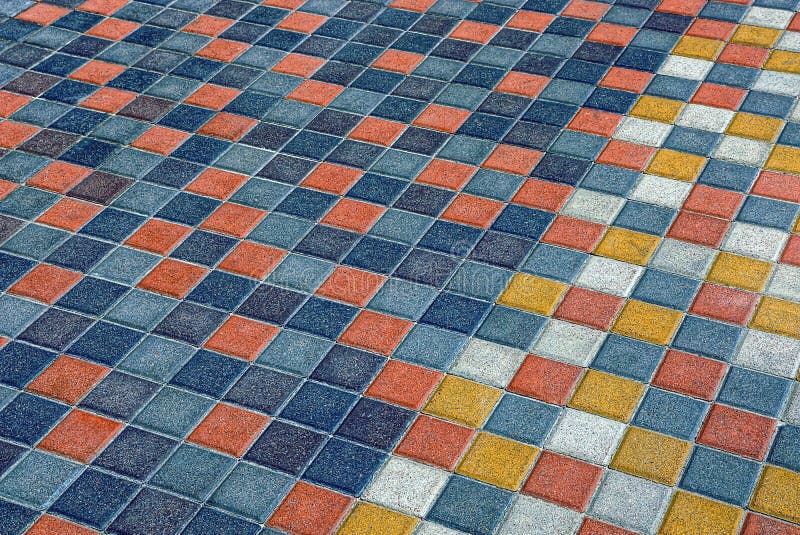 Colored Square Texture of Stone from Paving Slabs on the Road Stock ...
