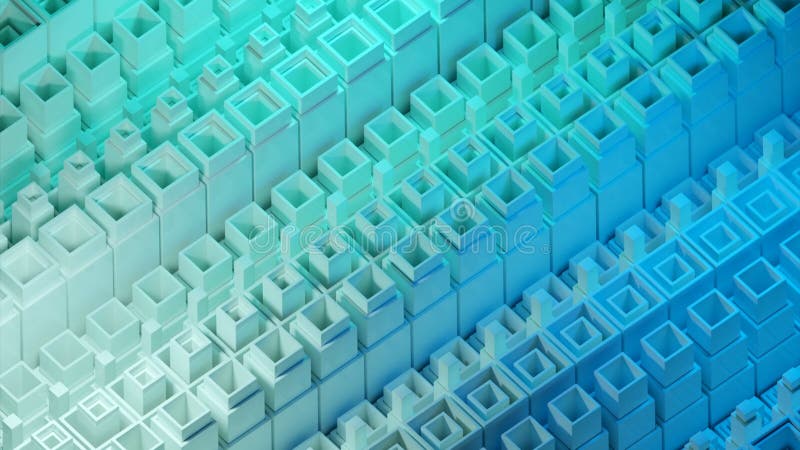 Colored Square Tubes Go Up and Down. Design. Colorful Gradient Motion ...